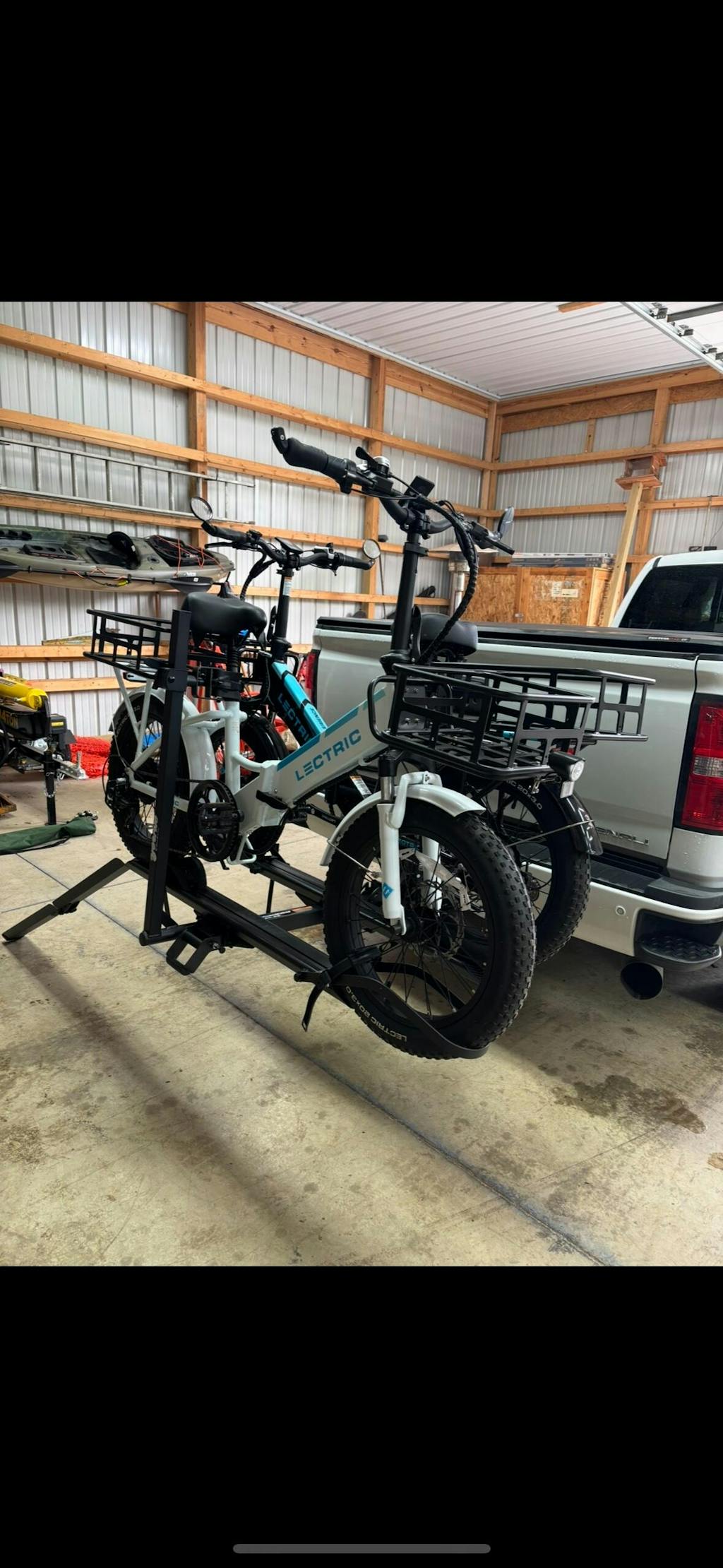 2-Bike Hitch Electric Bike Rack with Ramp, Folding Fat Tire E-Bike ...
