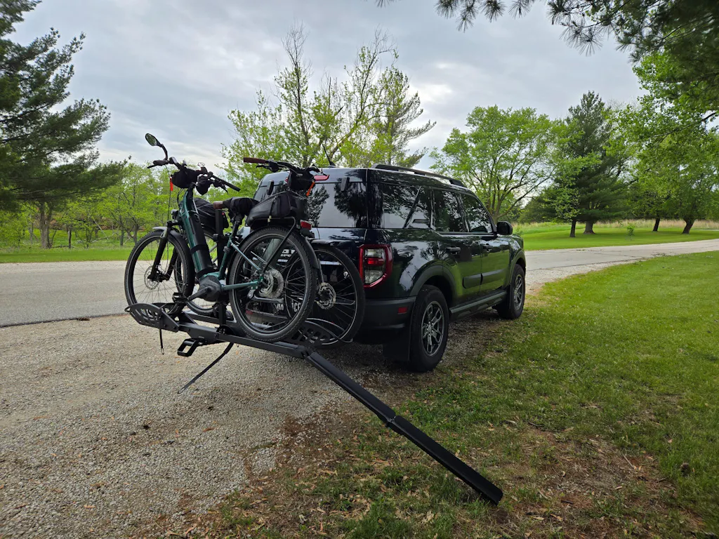 2-Bike Hitch E-Bike Rack with Ramp, Easy Fold and Tilt, Heavy Duty ...