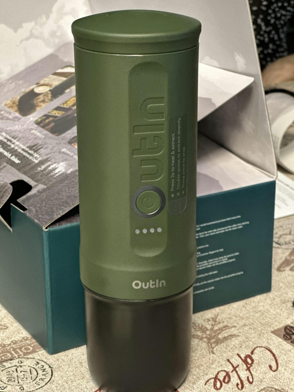 Forest Green Dual-Use Espresso Machine | Rechargeable Coffee Maker 20 Bar