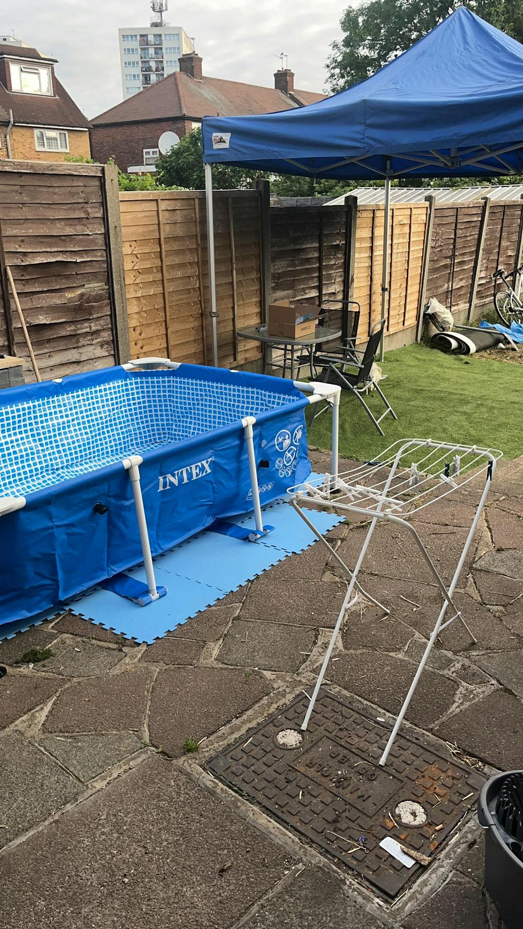 Intex Metal Frame 7ft Swimming Pool (28270NP) - Outside Play