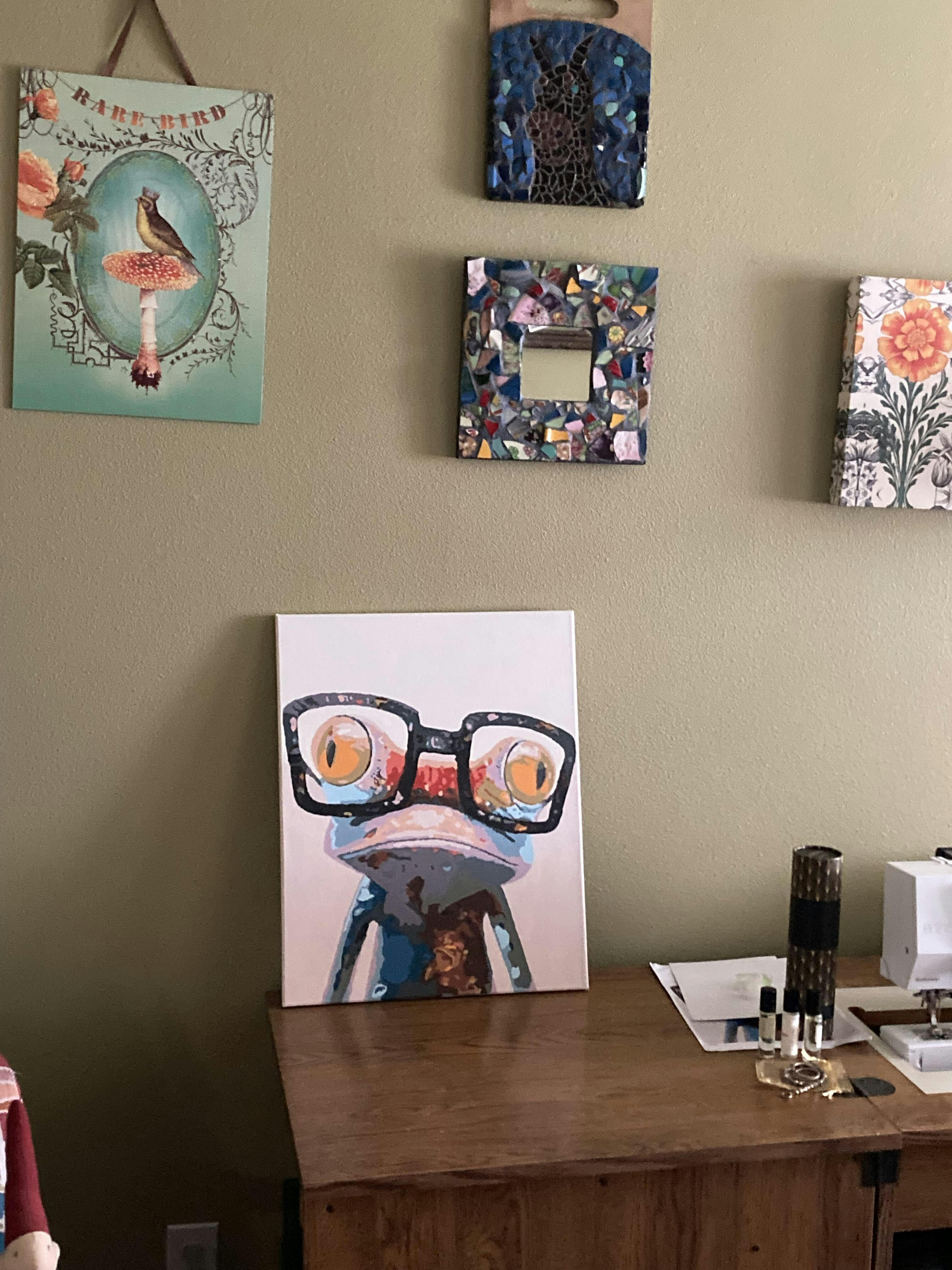 Bespectacled Newt Paint by Numbers Kit | Paint Vibe