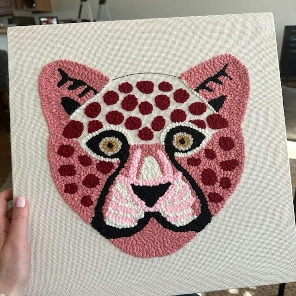 Leopard Punch Needle Kit DIY Craft Gift| Paint With Yarn