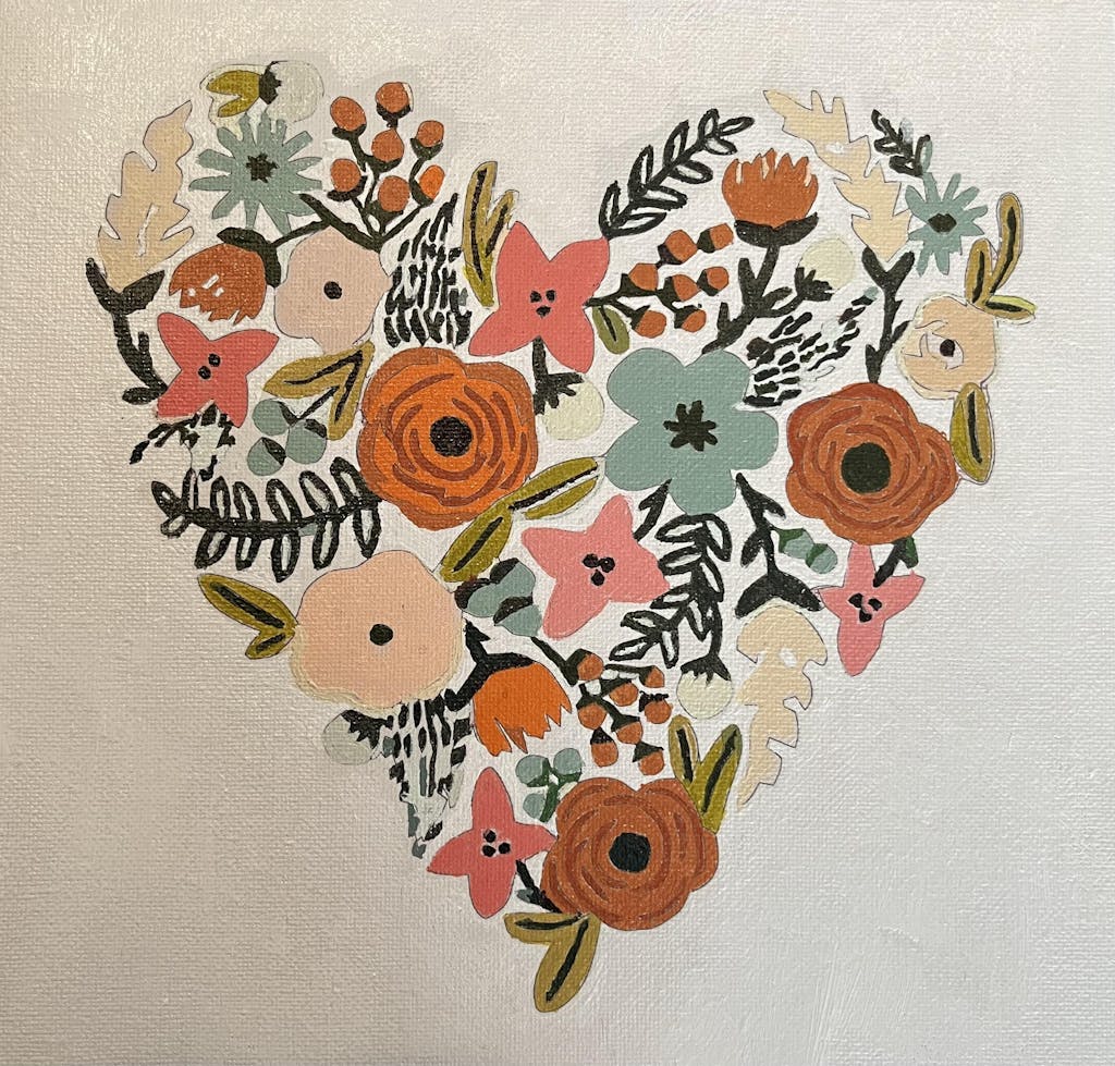 Mini Flower Heart - Easy Paint by Numbers Kit – Painting By Numbers Shop