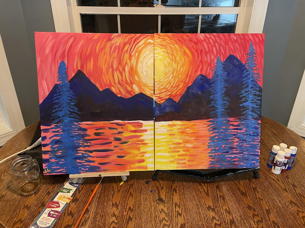 Sunset Lake Painting Kit – Painting to Gogh