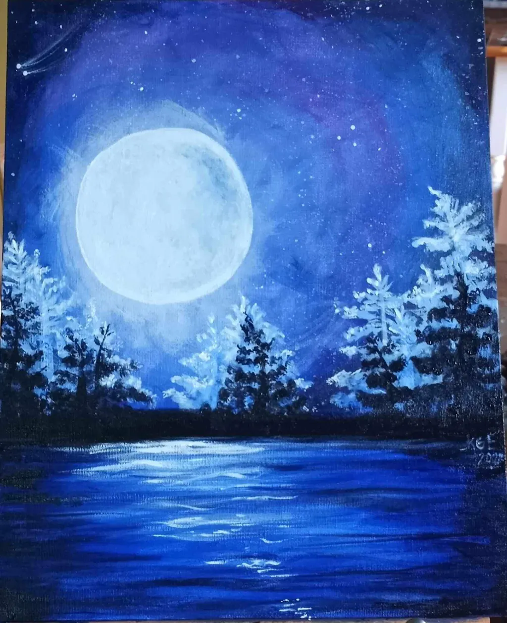 Winter Moon - Sip & Paint Art Kit and Flower Painting Tutorial ...