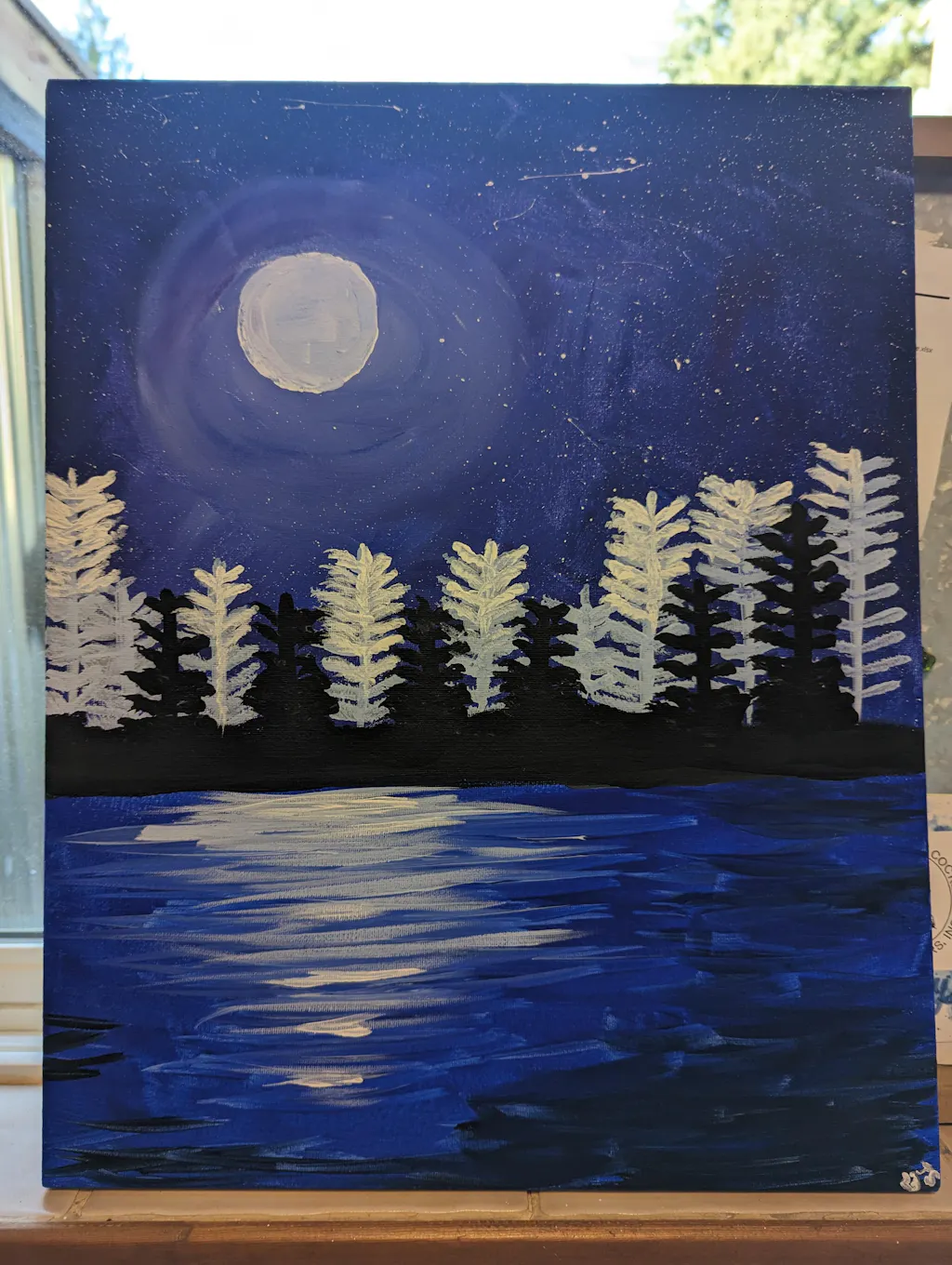 Winter Moon - Sip & Paint Art Kit and Flower Painting Tutorial ...