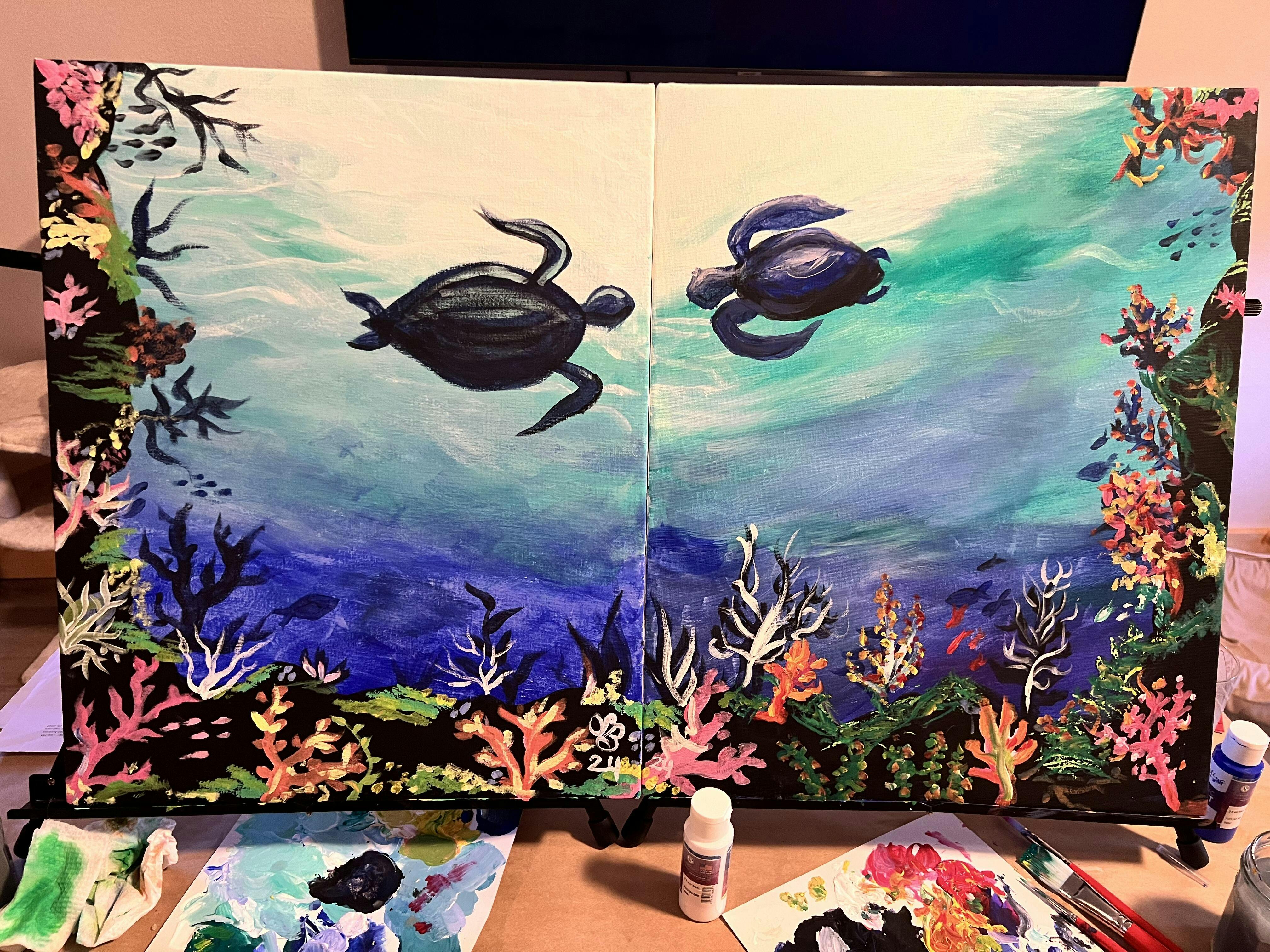 Coral Reef Rendezvous – Painting to Gogh