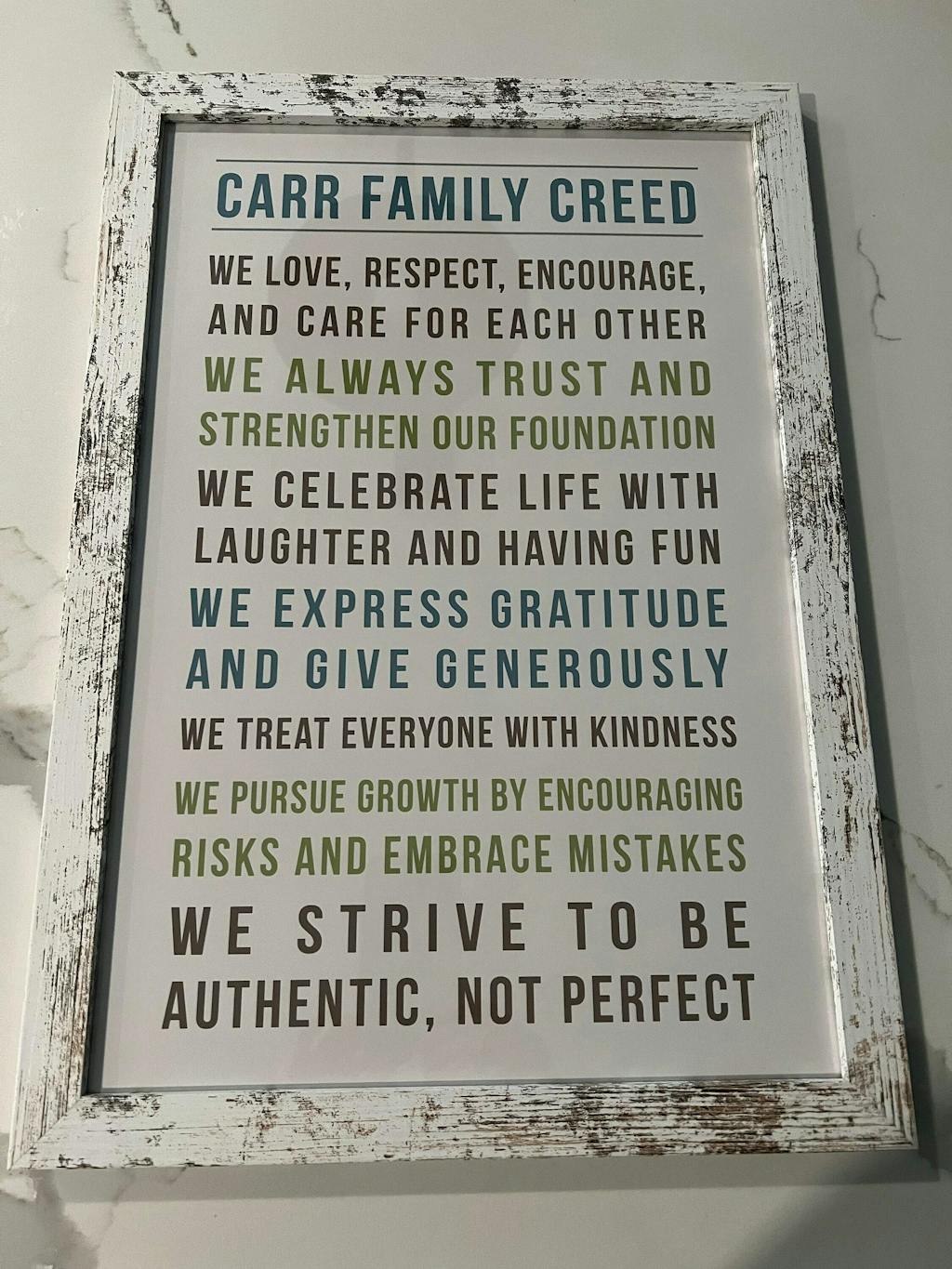 Personalized Family Creed Print // Bold Justified Text – Papermints