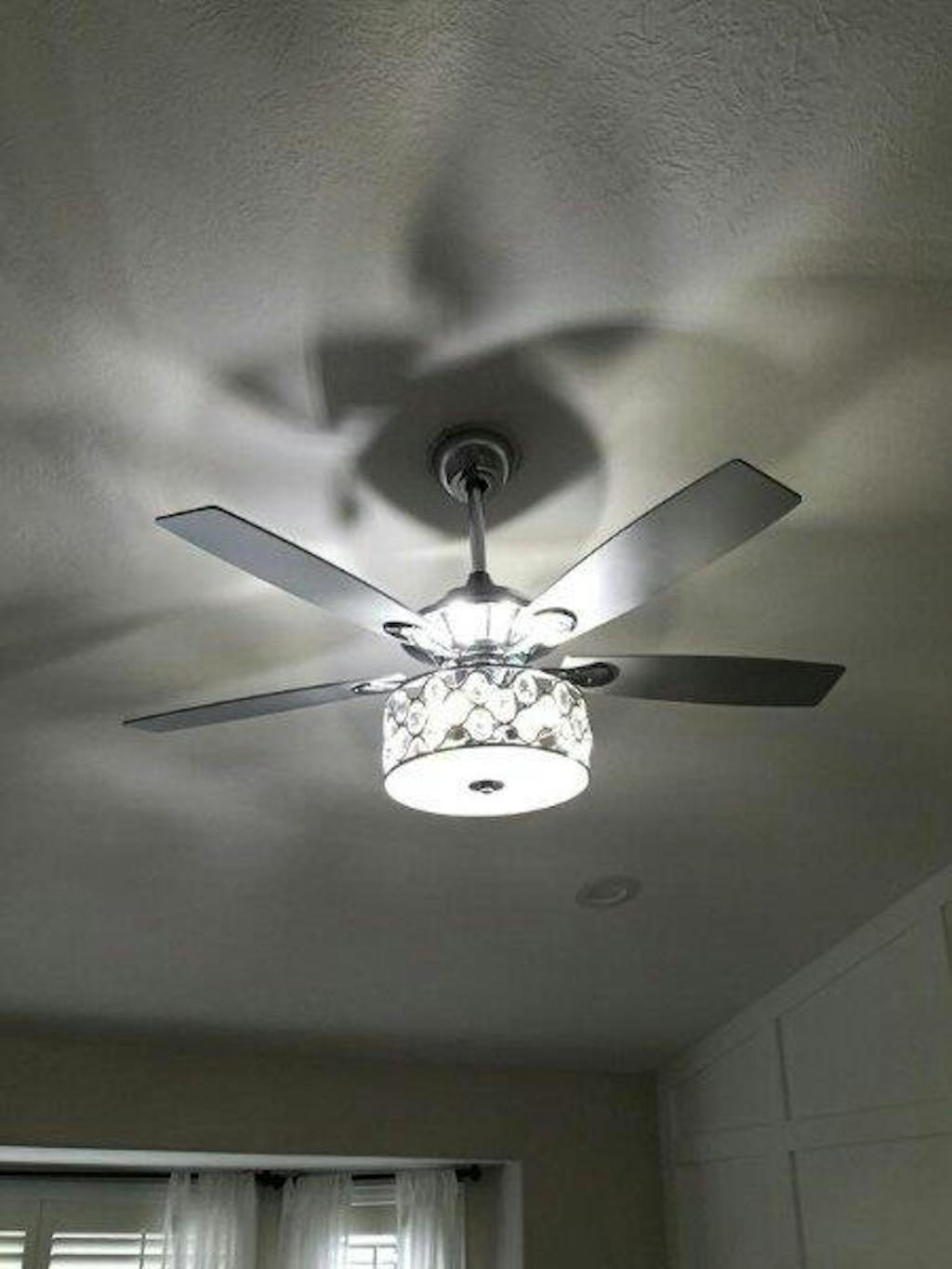 52" Tibuh Modern Downrod Mount Reversible Crystal Ceiling Fan with ...