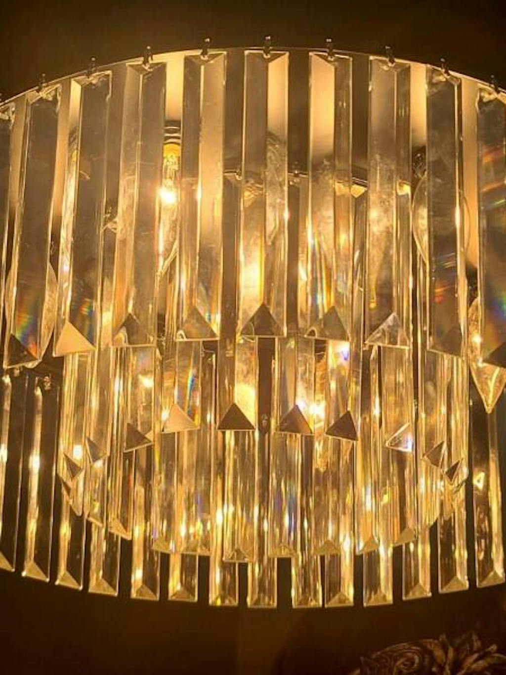 42" Modern Downrod Mount Crystal Ceiling Fan with Lighting and Remote ...