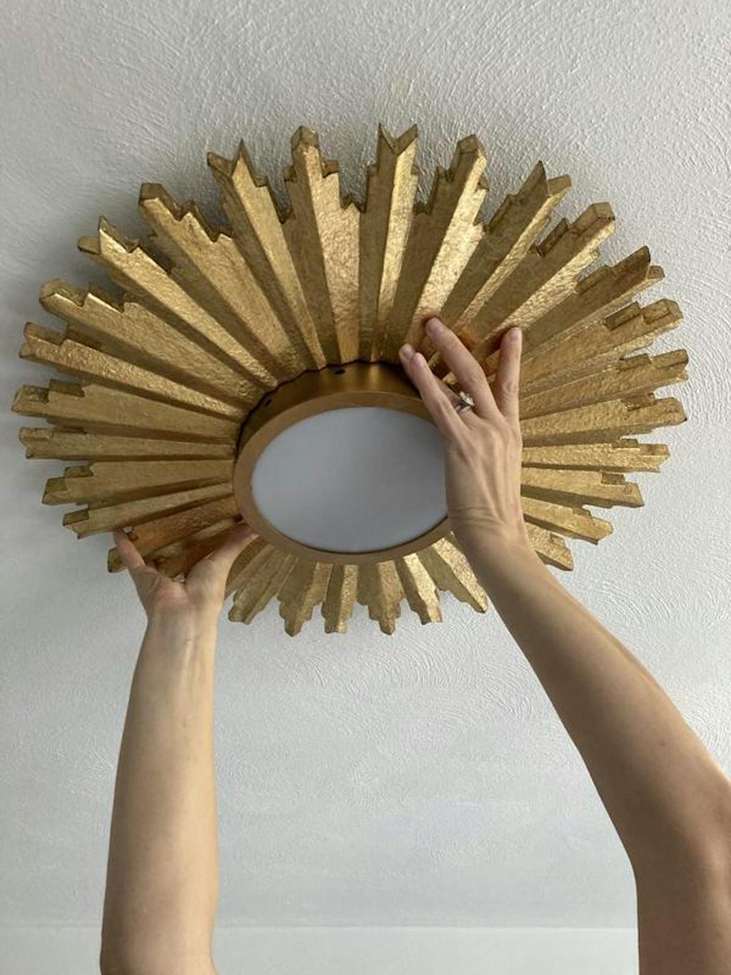 Golden Sunburst Flush Mount LED Lighting—ParrotUncle — Parrot Uncle