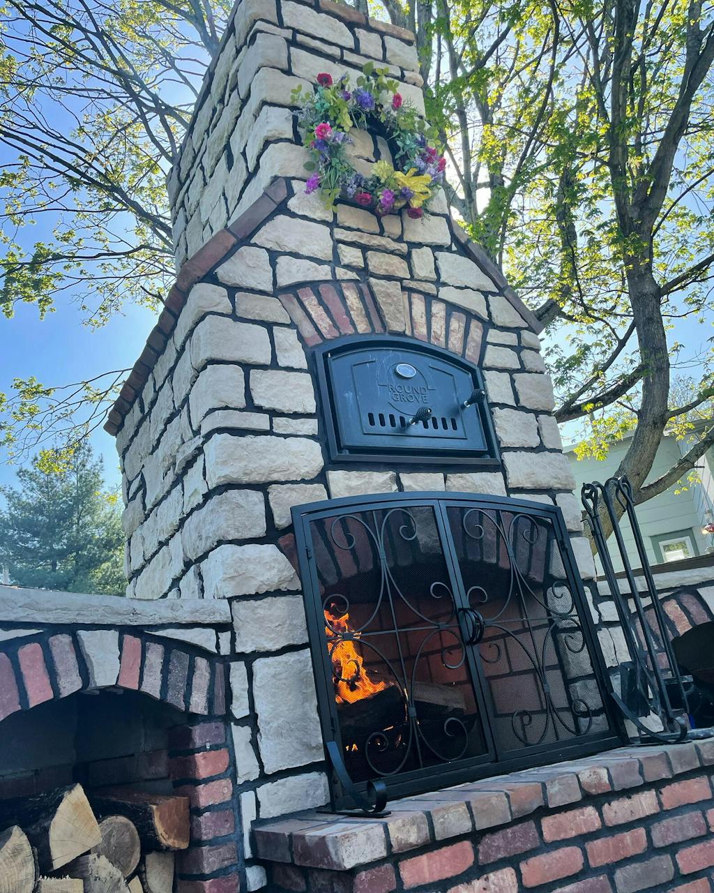 Outdoor Fireplace | Round Grove Mezzo Fireplace FP1600 - Patio & Pizza ...