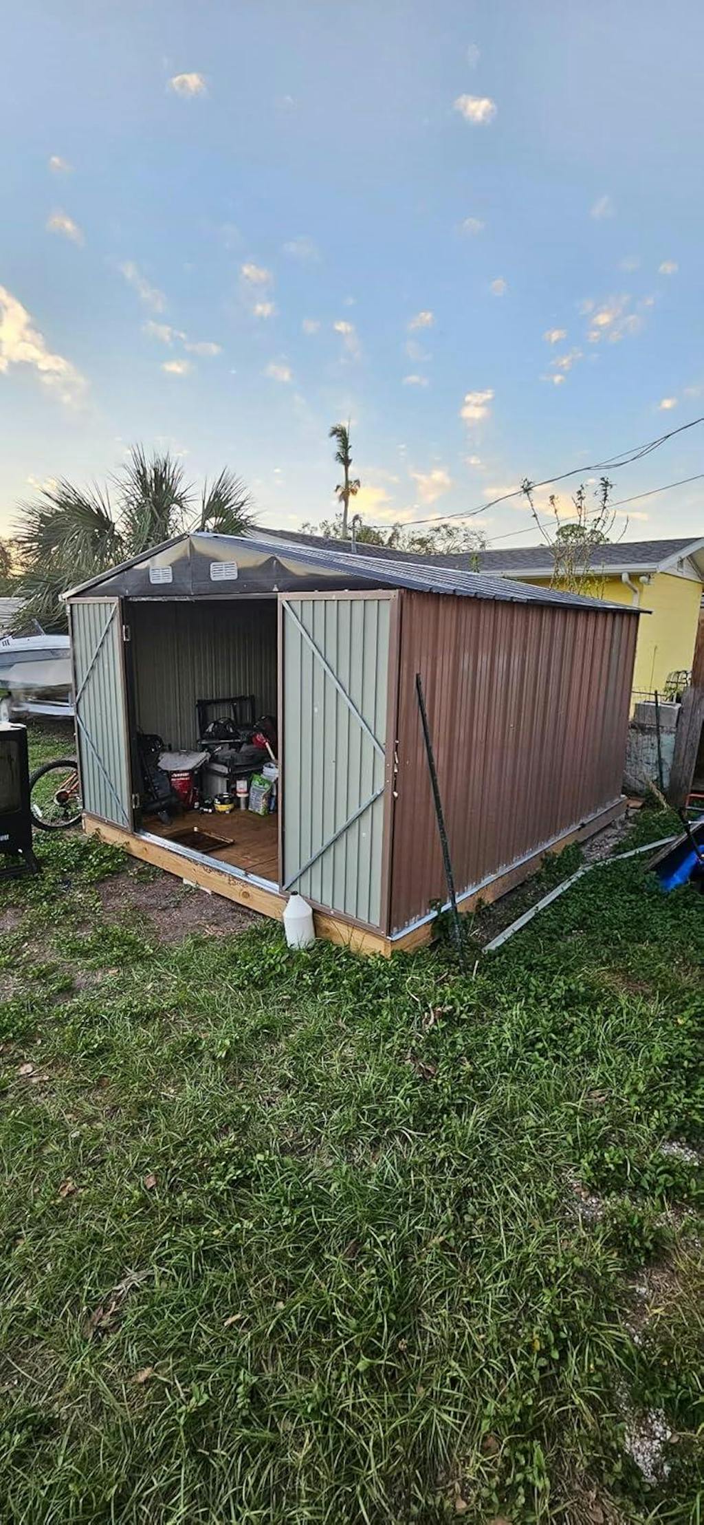 10x10 Metal Storage Shed with Weather Resistance, Gray | Patiowell