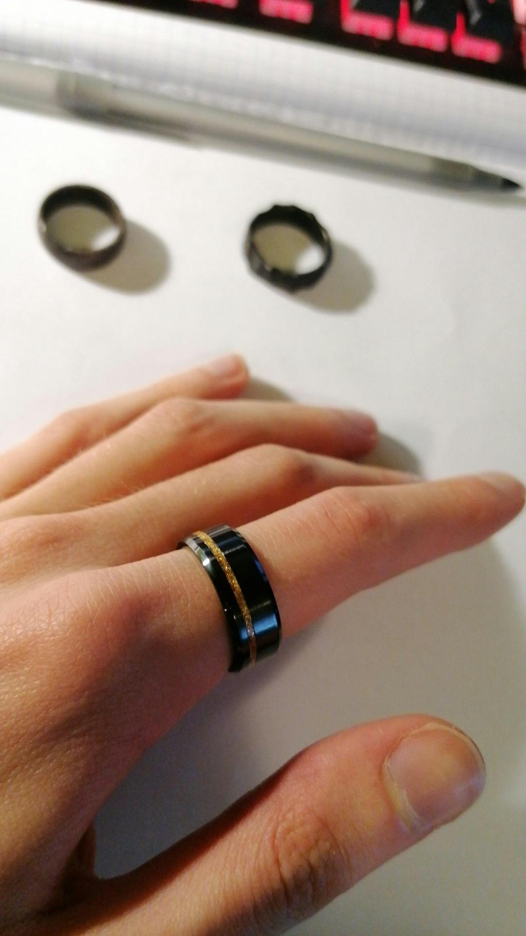 24K Gold Leaf Ring on Black Ceramic | Full Channel | Patrick Adair Designs