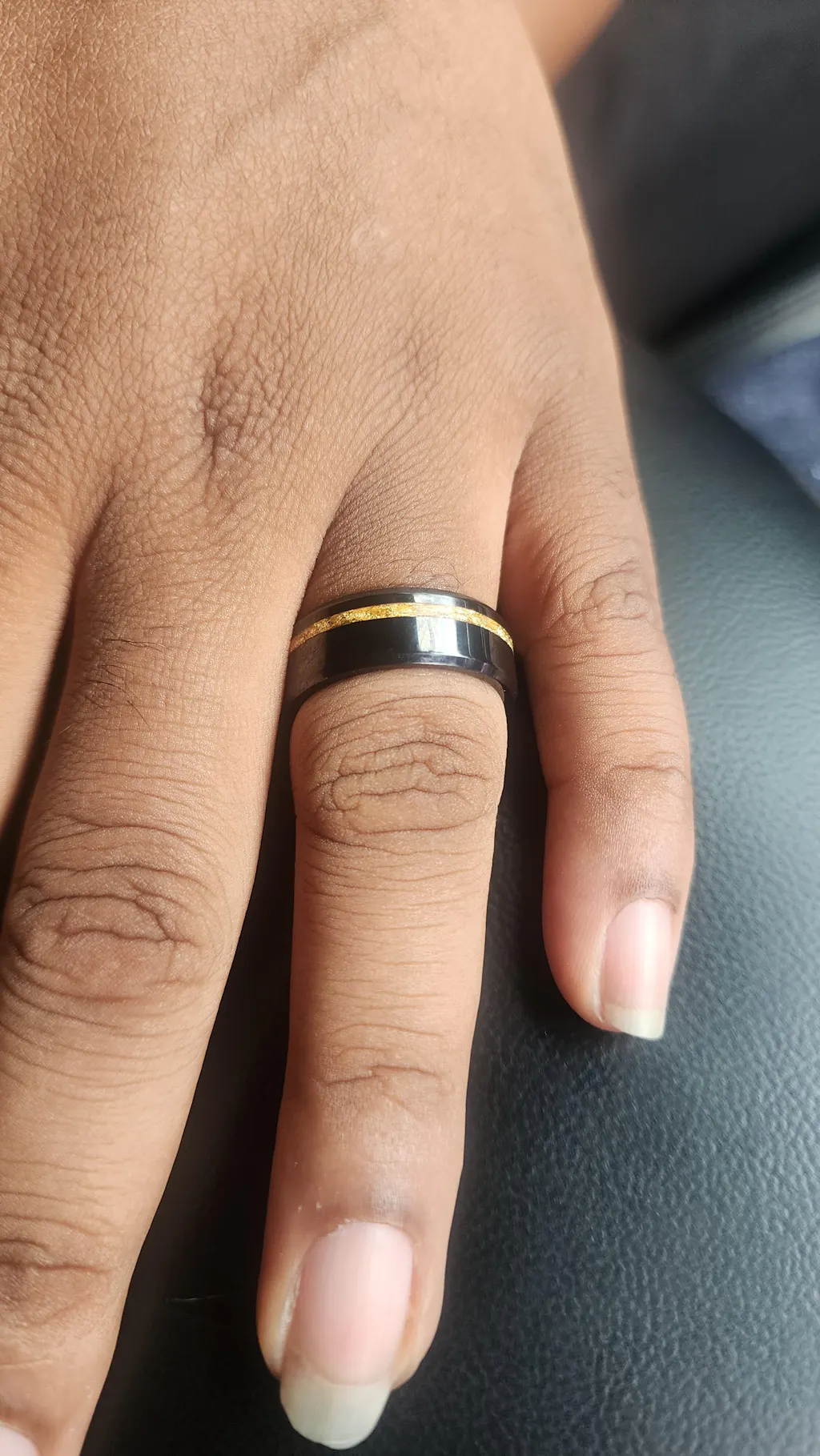 24K Gold Leaf Ring on Black Ceramic | Full Channel– Patrick Adair Designs