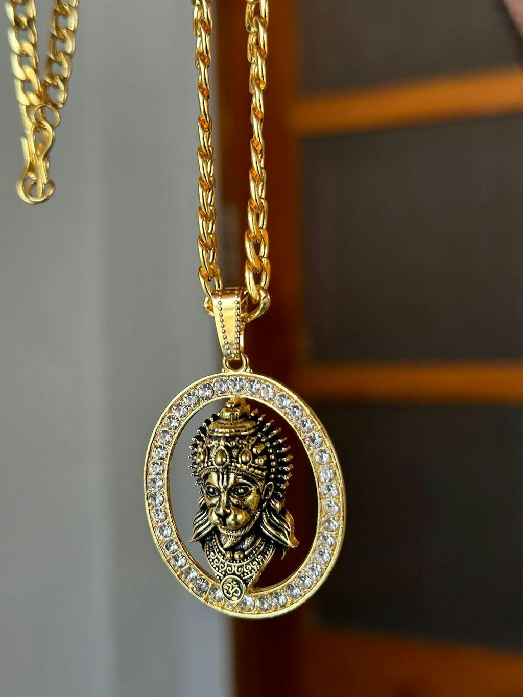 Gold-Plated Rudraksha Om Shiva Trishool Necklace - Spiritual Pendant ...