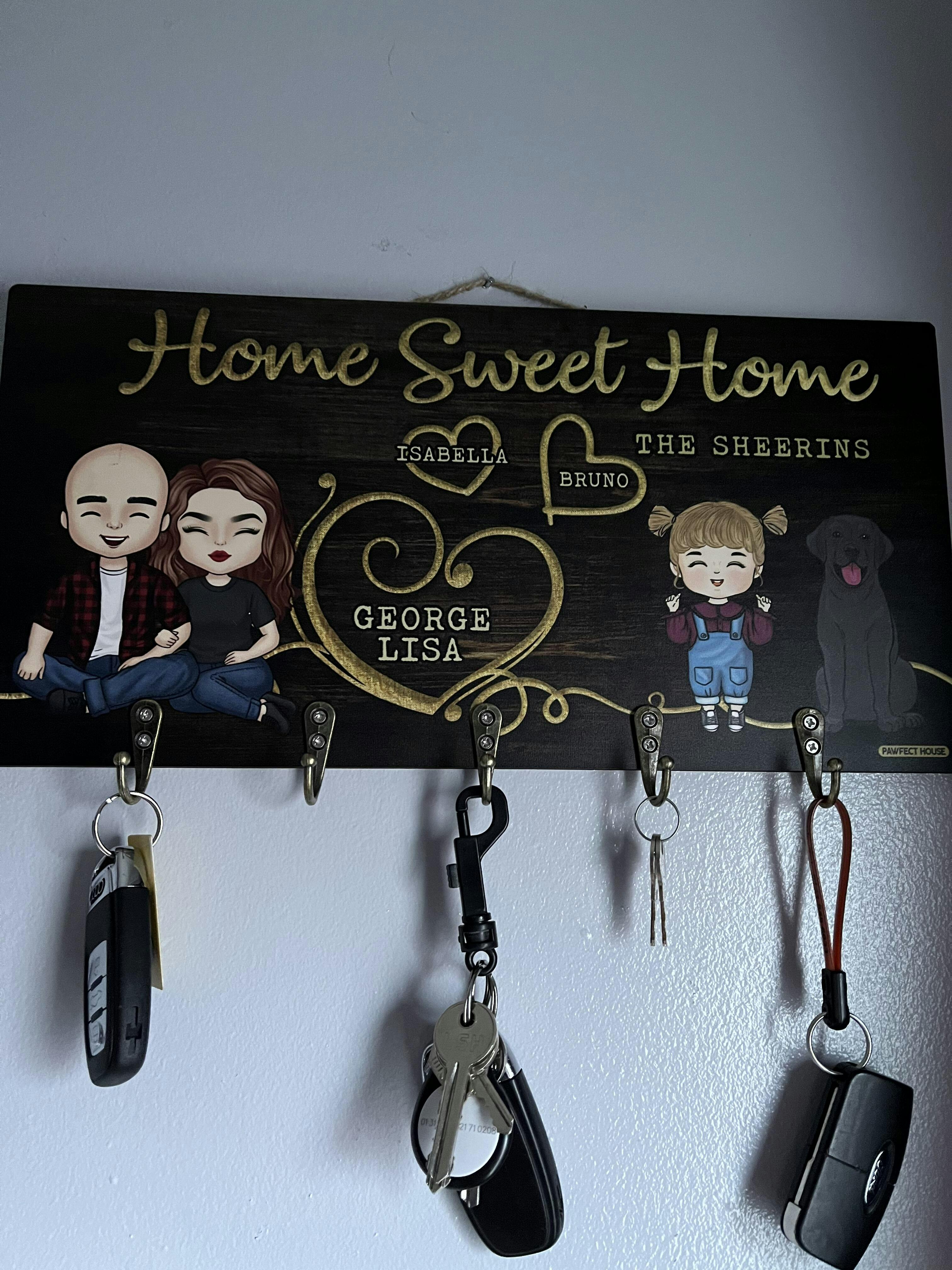 Our Life Our Sweet Home - Personalized Key Hanger, Key Holder - Gift ...