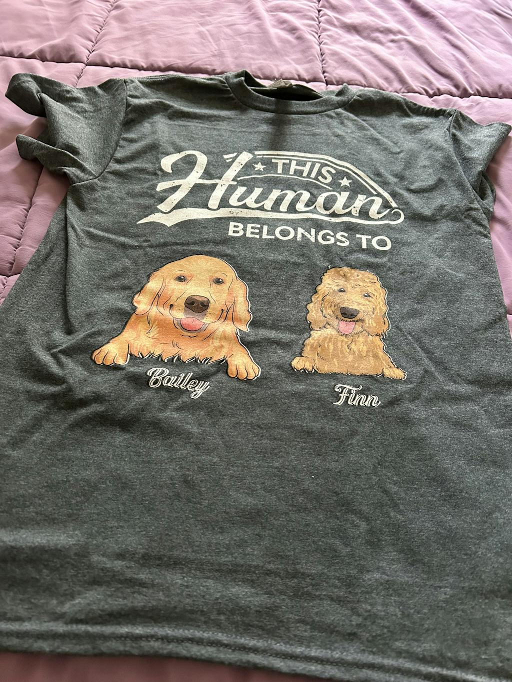 Human Belongs To Dog Version 2 - Personalized Custom Unisex T-shirt ...