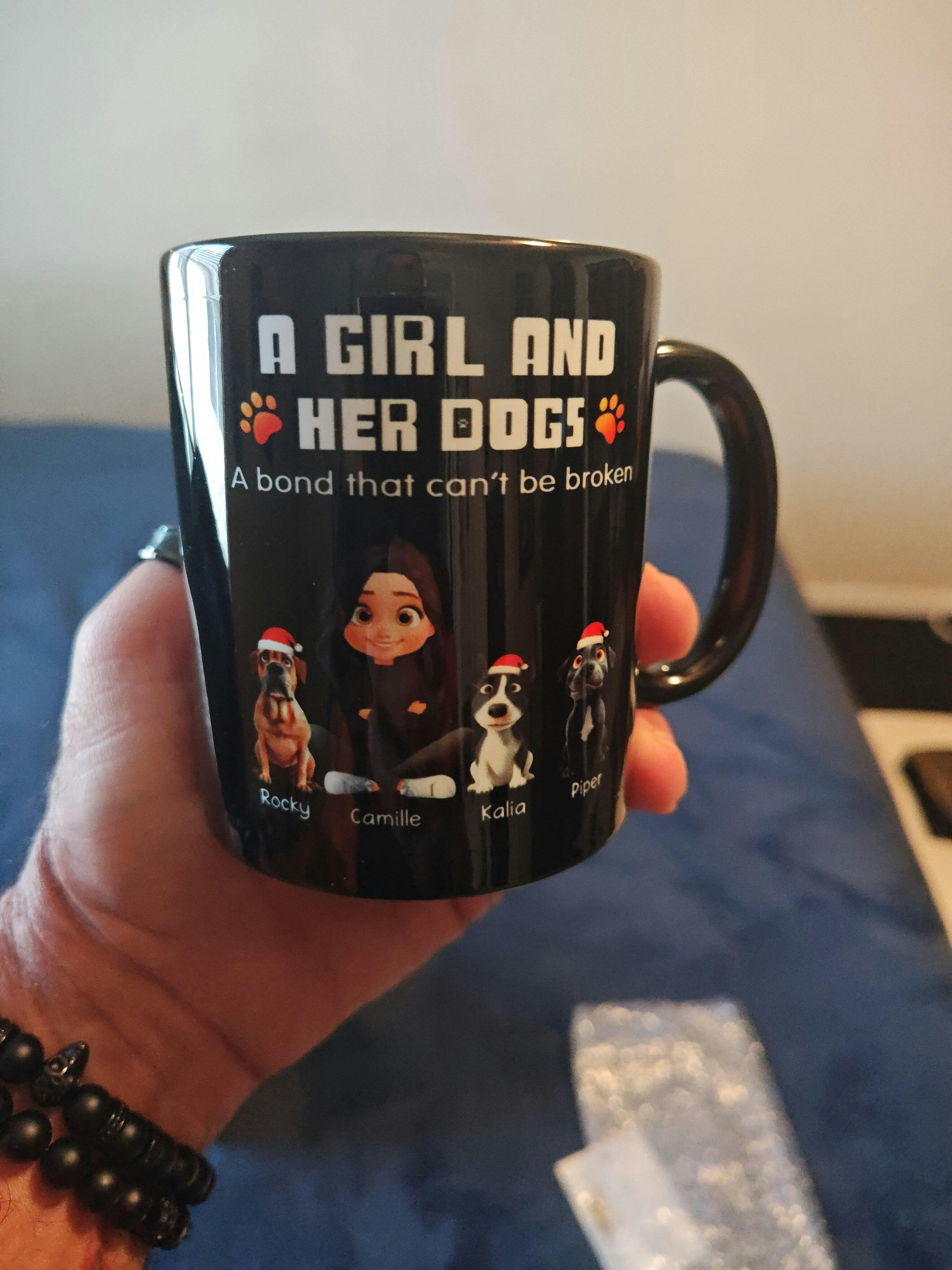 Human And Their Dog Cartoon Normal - Personalized Custom Coffee Mug ...