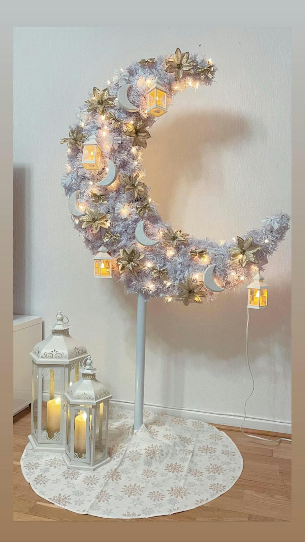 5ft Eid Moon Tree & LED Lights - Peacock Supplies