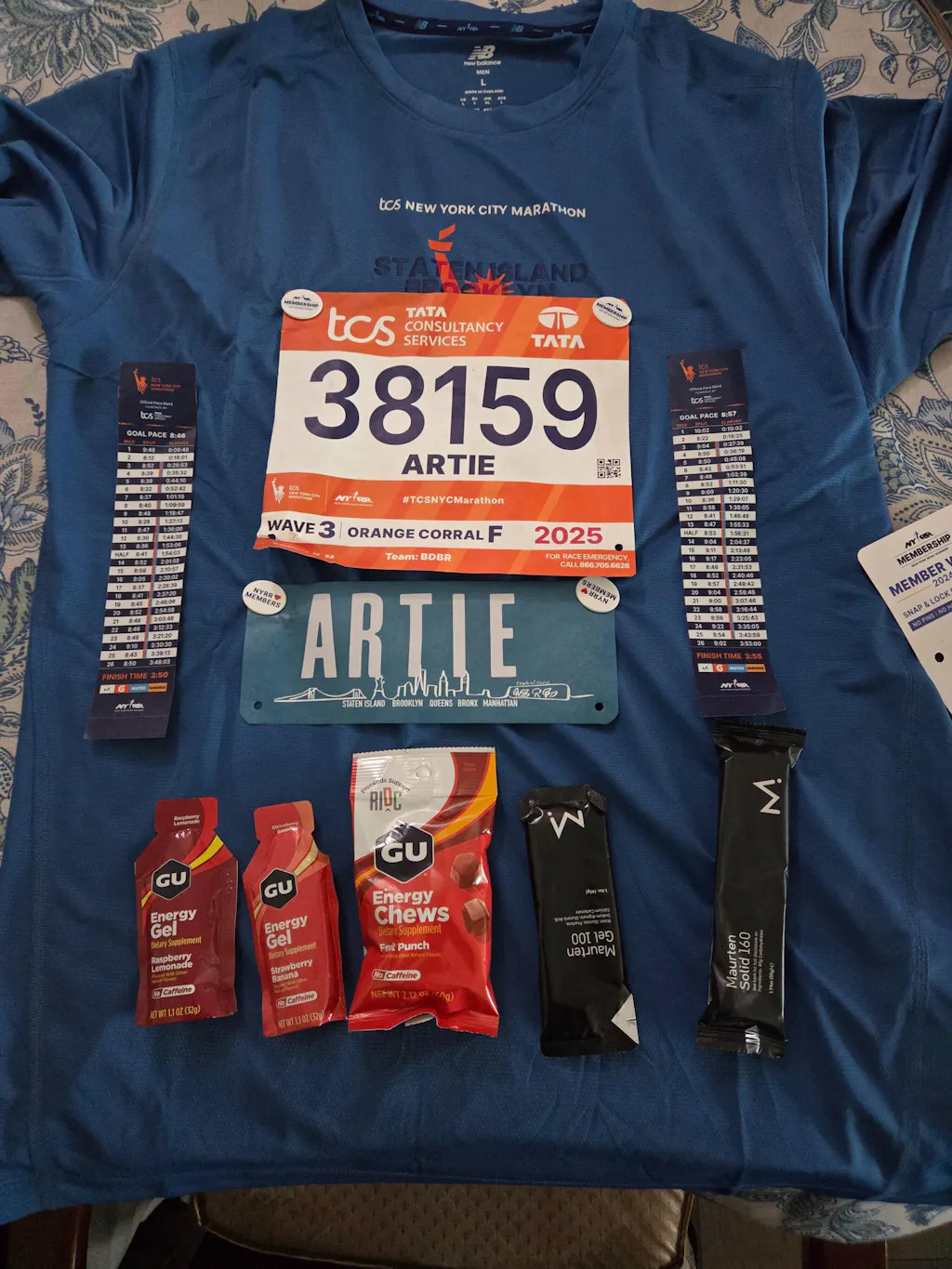 NYC 26.2 Custom Name Race Bib Kit by Pen and Paces - Personalized ...