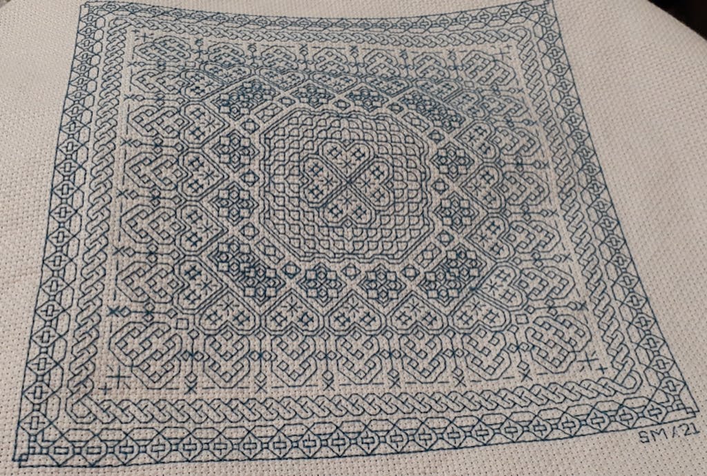 Blackwork Pattern -Study In Cornflower – Peppermint Purple