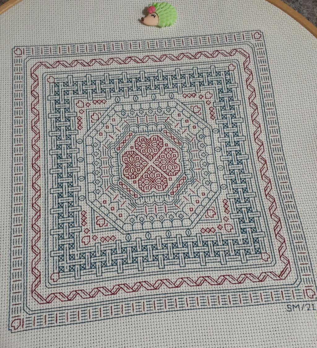 Blackwork Pattern -Study In Pistachio – Peppermint Purple