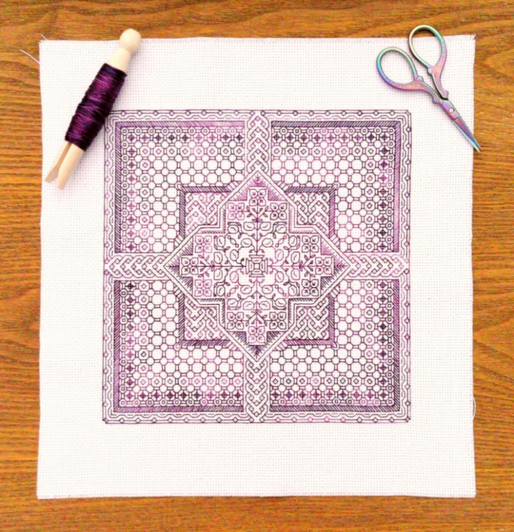 Blackwork Pattern -Study In Blue Violet – Peppermint Purple