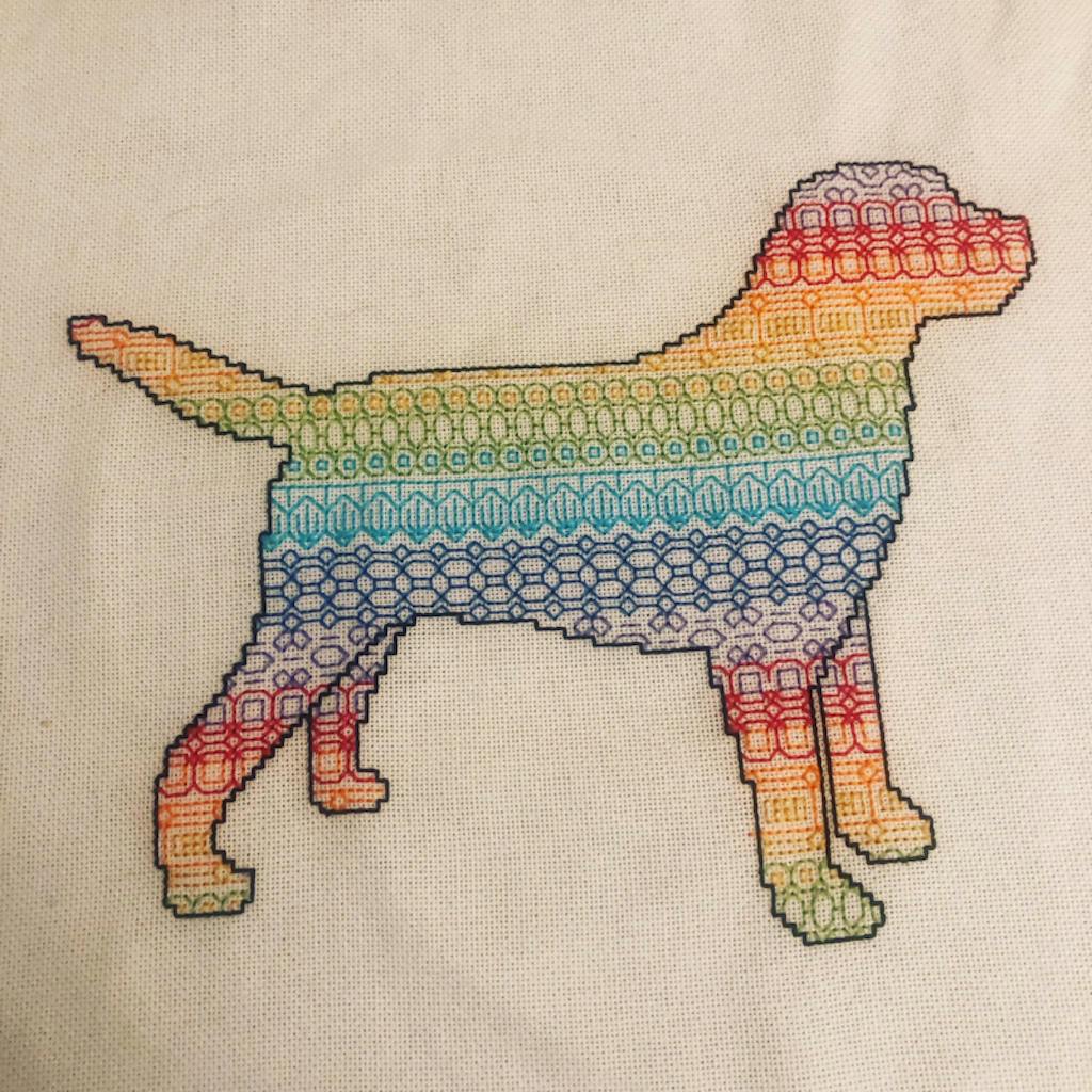 Blackwork Pattern - Labrador – Peppermint Purple