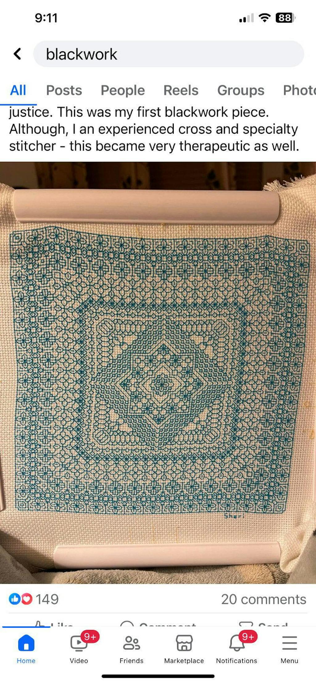 Blackwork Pattern -Study In Teal – Peppermint Purple