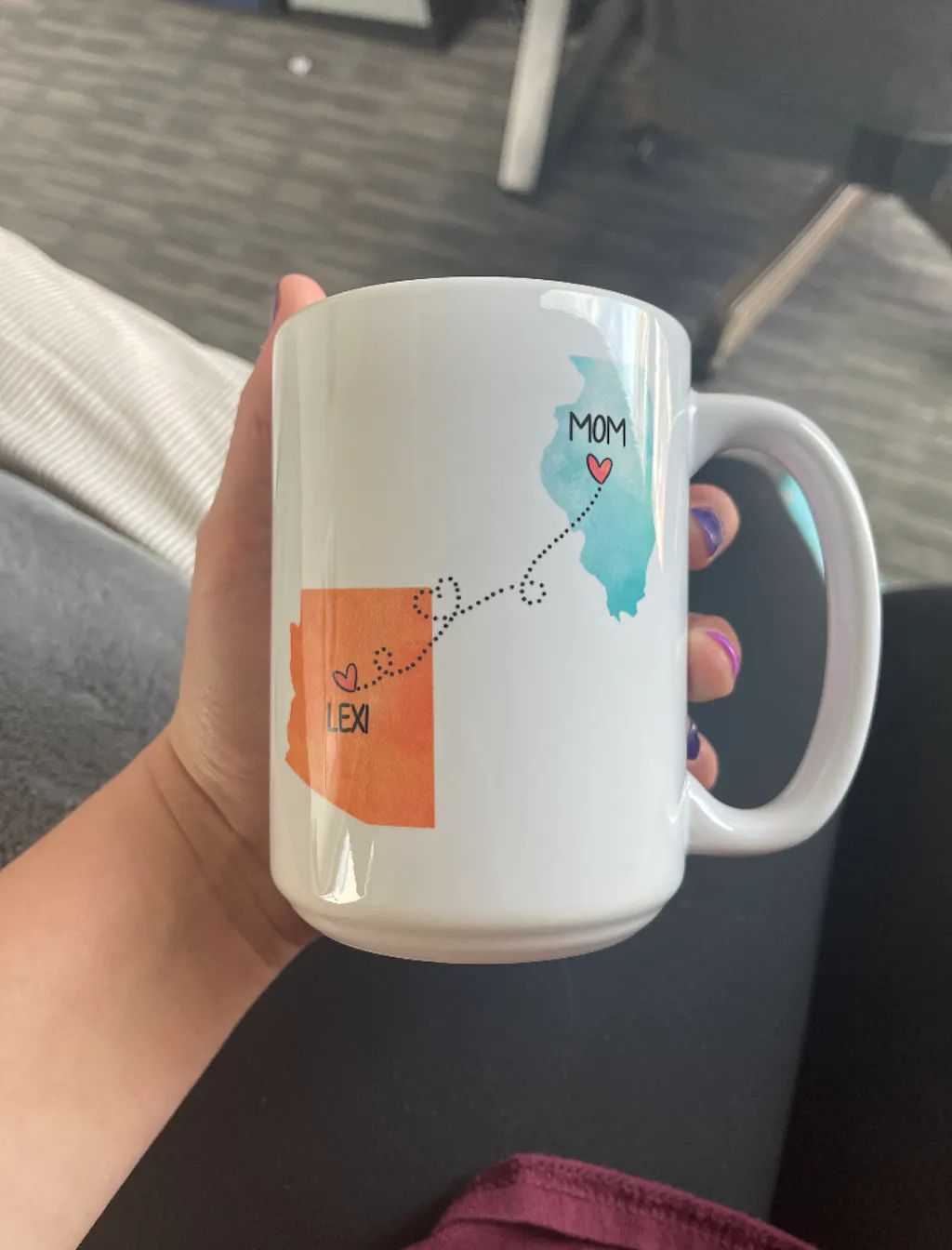 Long Distance Mother and Daughter Quotes Personalized State Colors Cof ...