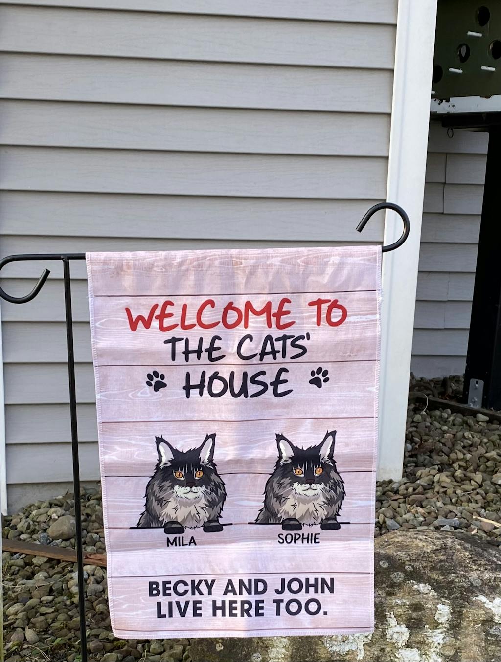 Welcome To The Cat House, Custom Flags, Personalized Cat Decorative Ga ...