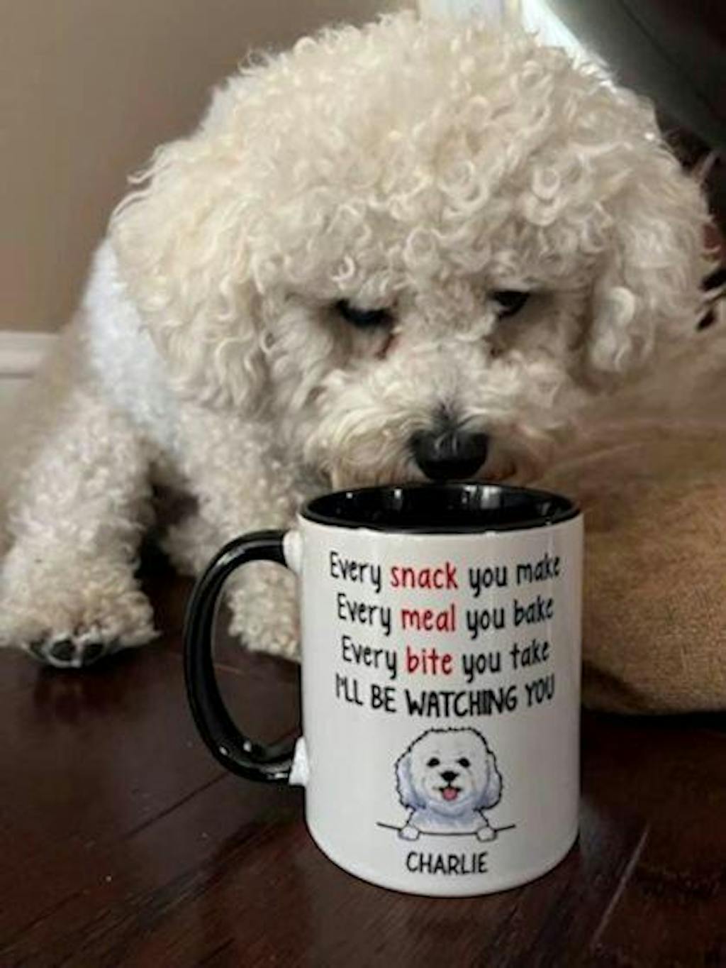 Watching You, Funny Personalized Mug, Gift for Dog Lovers - PersonalFury