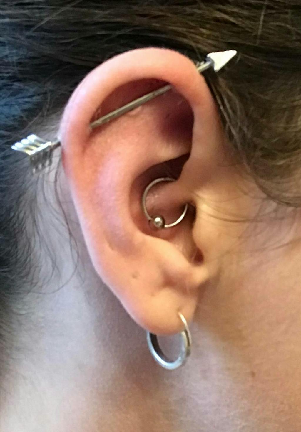 14ga Surgical Steel Bow and Arrow Straight Industrial Barbell | Pierced ...