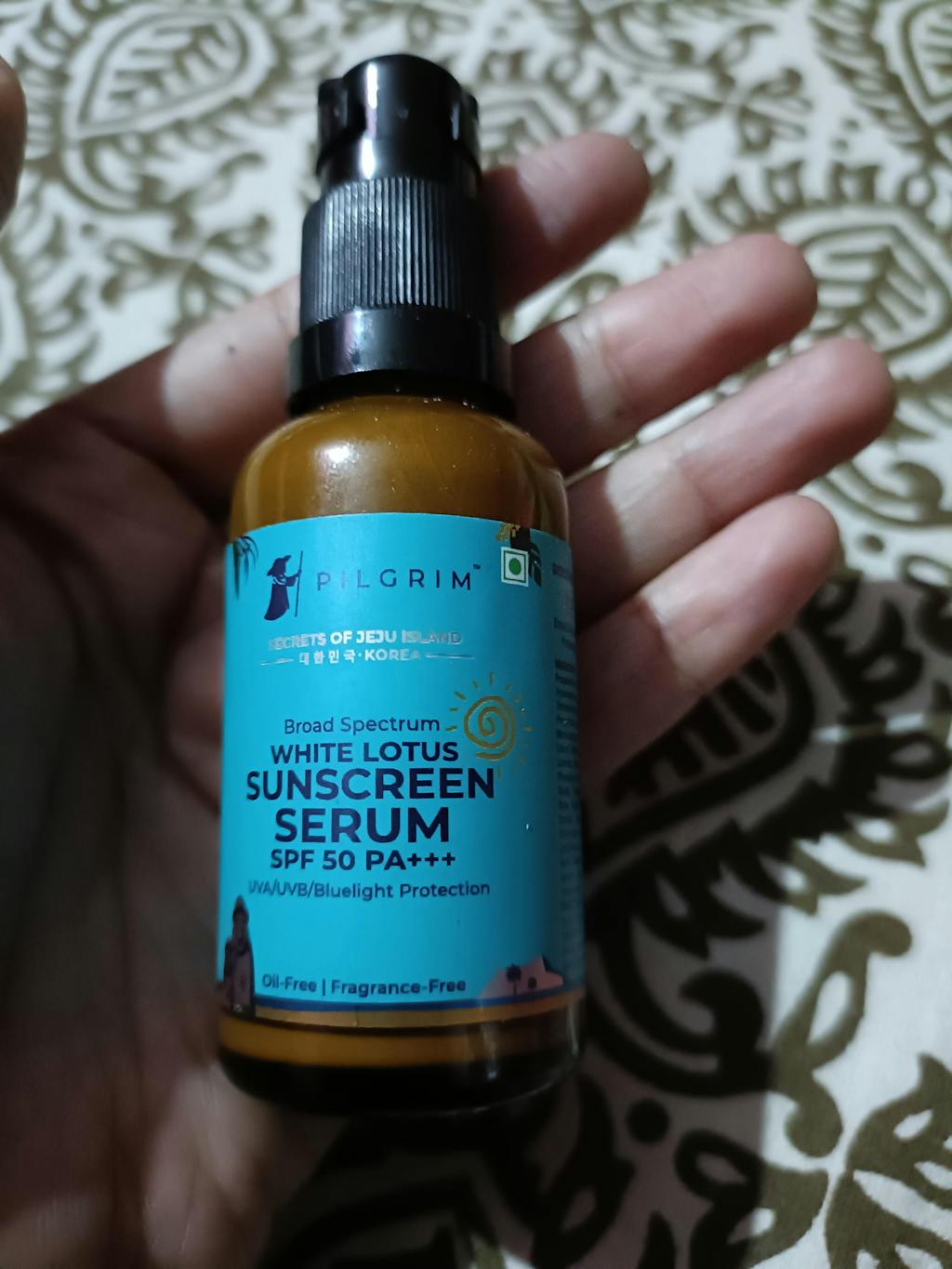 White Lotus Sunscreen Serum SPF 50 PA+++ for Sun Protection | Pilgrim