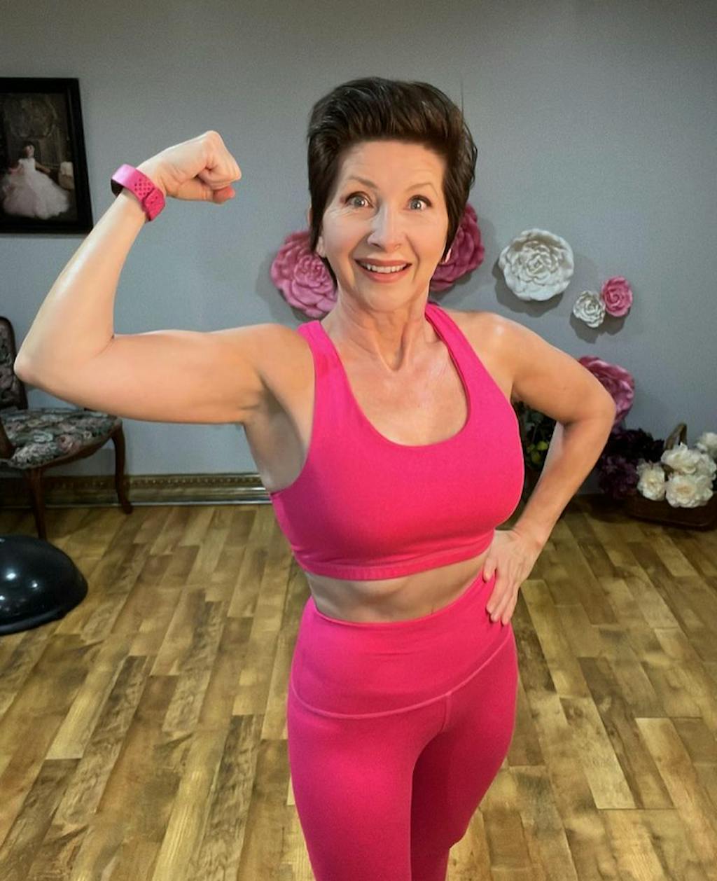 Heather Neon Pink Stella UV 50+ Seamless Sport Yoga Bra - Women ...