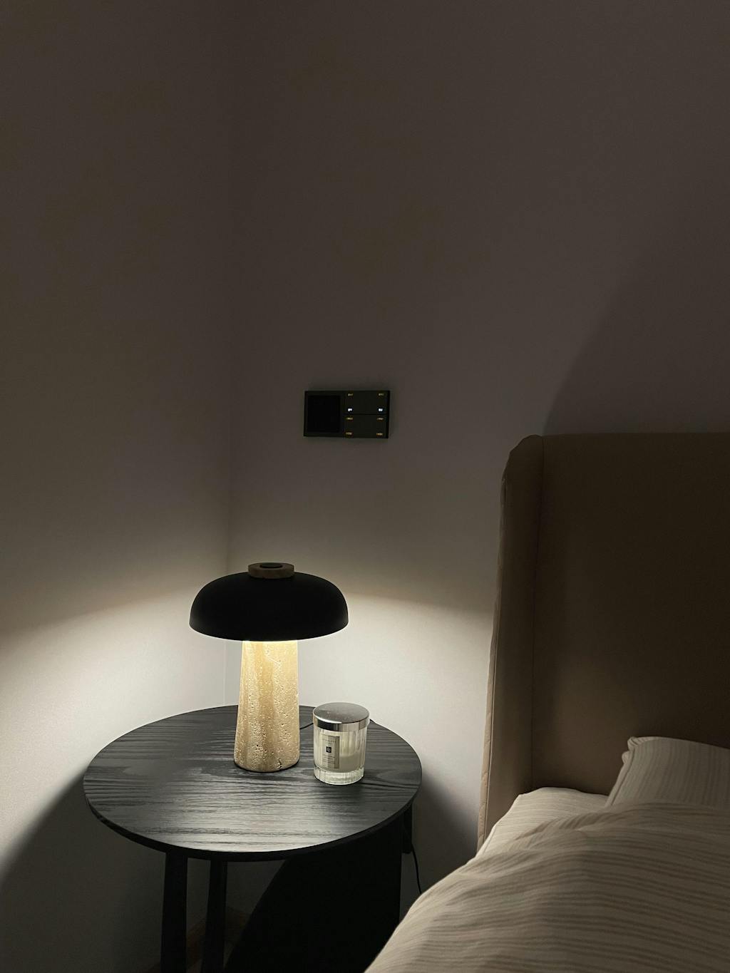 Reverse Table Lamp |Travertine Mushroom LED Table Lamp | Ping Lighting