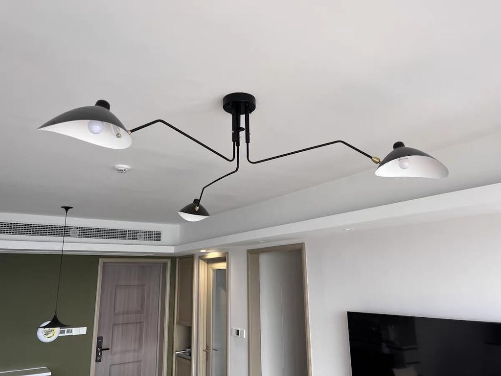 Swing Arm Ceiling Light | 3-arm Semi Flush Ceiling Light| Ping Lighting