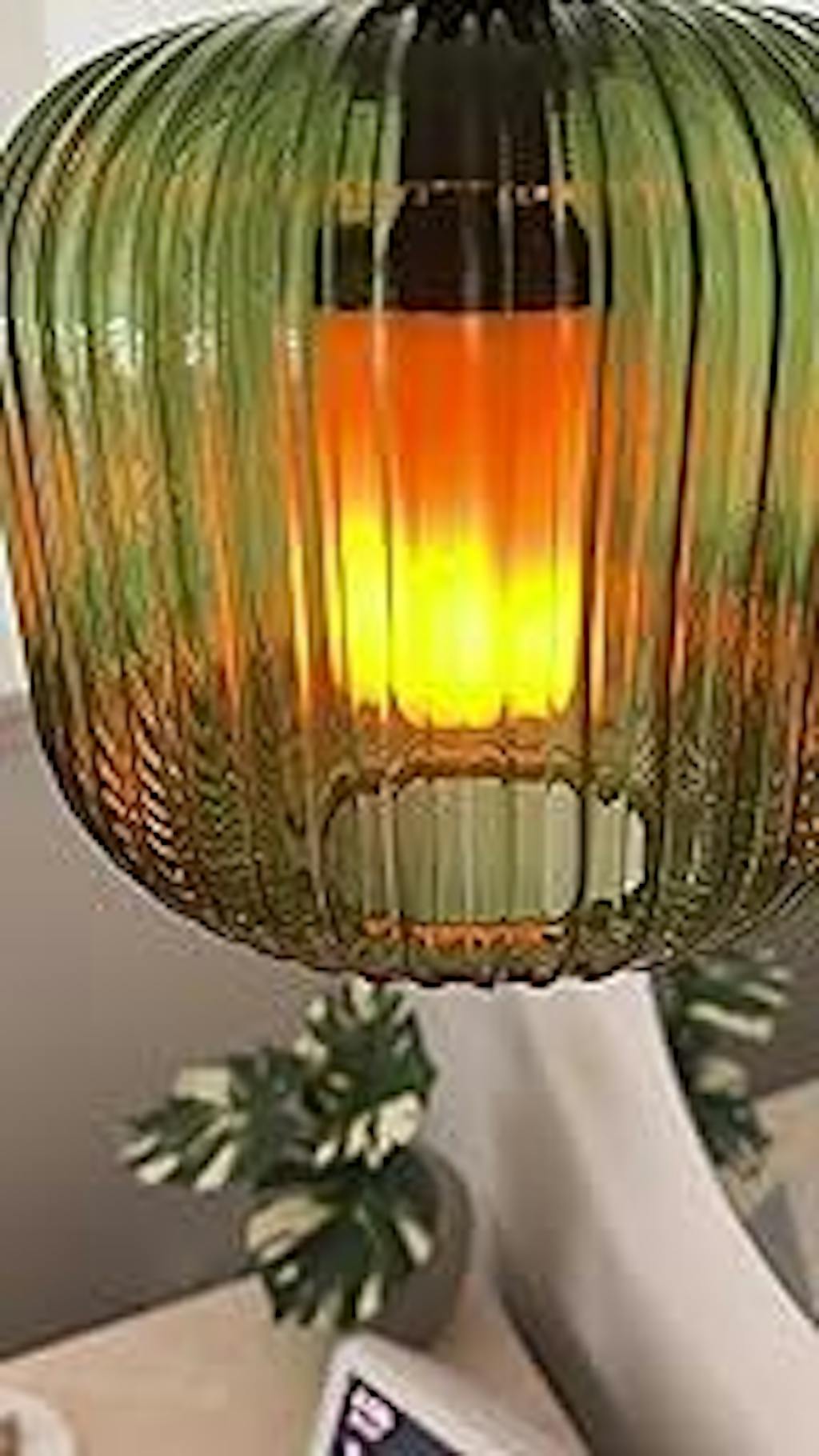 Personalized Lantern Shape Ribbed Bar Lamp | Stained Fluted Glass ...