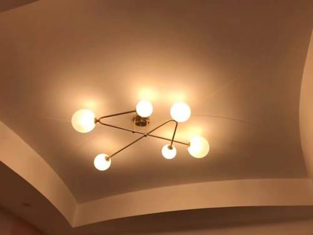 Brass Finish Ceiling Light Fixtures | Opal Glass Semi Flush Ceiling ...