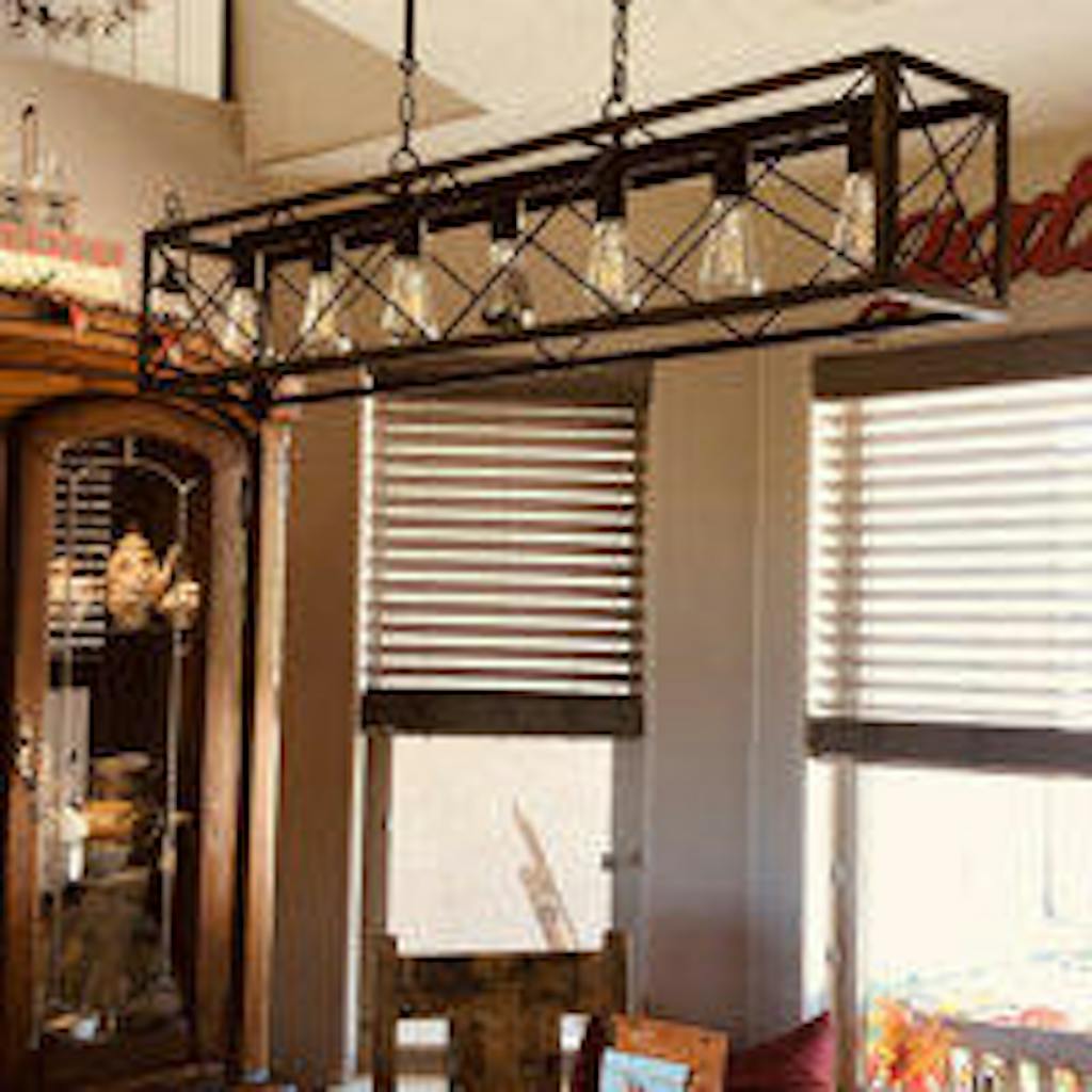 Linear Rectangular Pendent Light Dining Room | Industrial Large Square ...