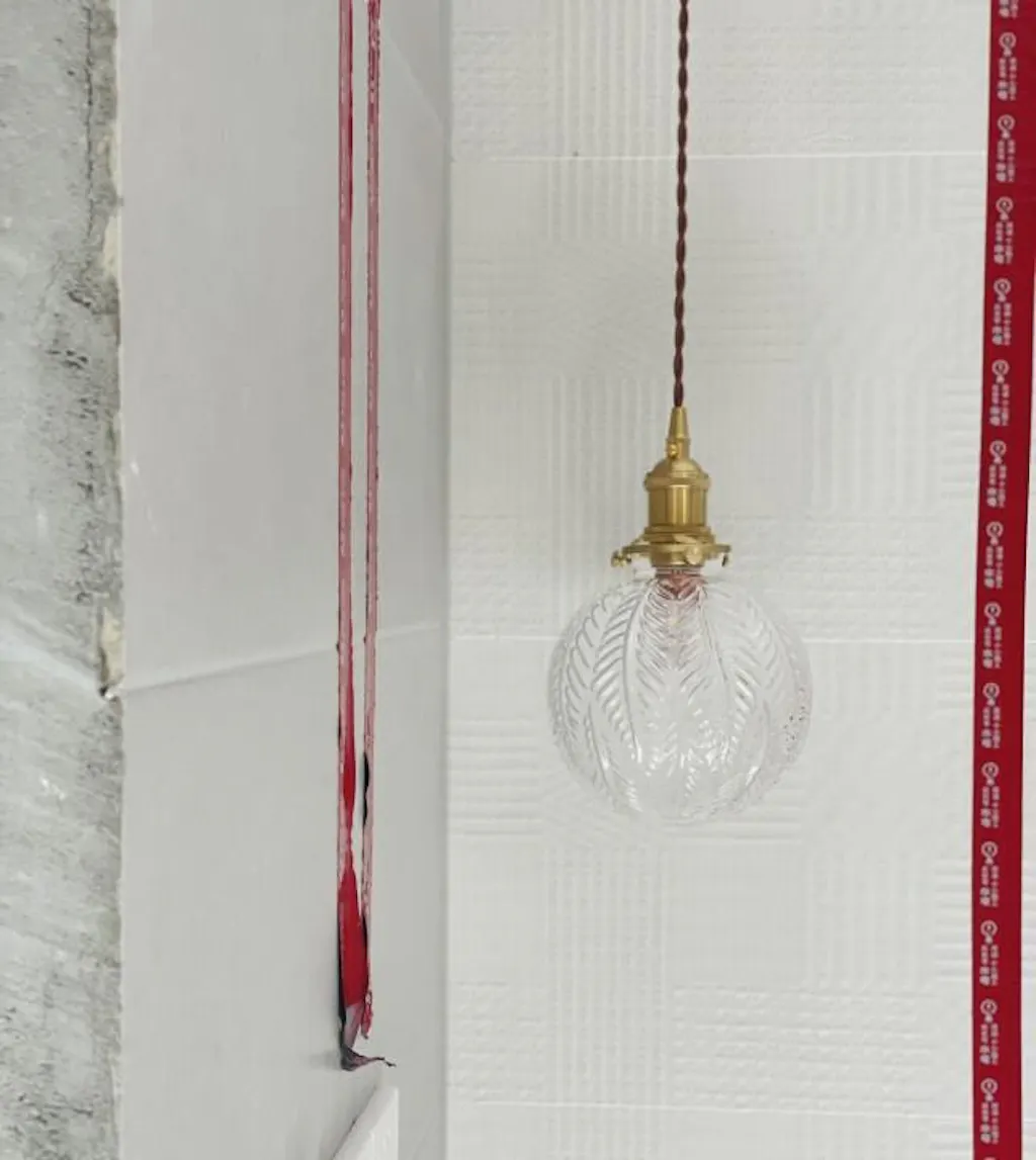 Feather Texture Globe-shaped Glass Shade | One-light Pendant Light ...