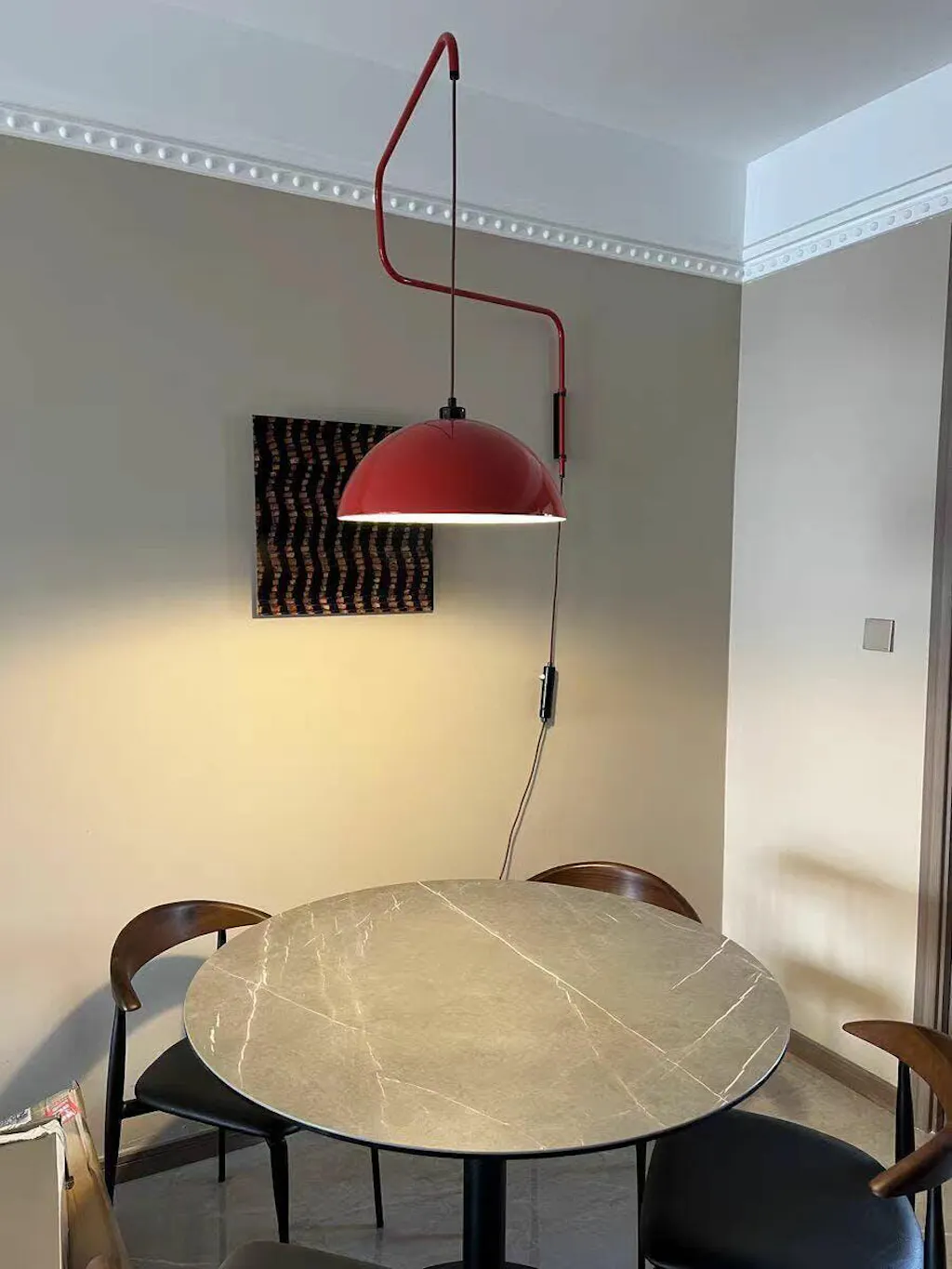 Red Swivel Long Arm Wall Sconce | Modern White Rotating Dome Wall Light ...