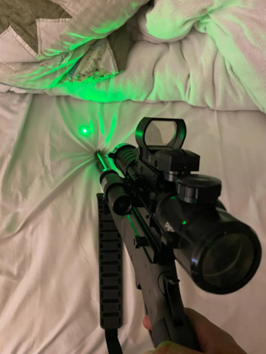 Pinty | Rifle Scope 3-9x32mmEG Rangefinder/Red & Green Dot Laser Sight ...