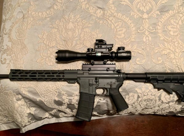 Pinty | 4-in-1 Rifle Scope 4-16X50mm Optics/Green Laser/Holographic Dot ...