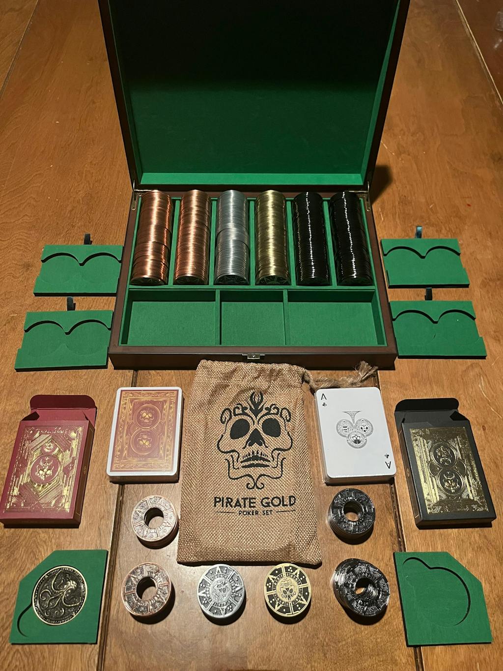 Metal Poker Chip Set 300pc The “Bundle Of Loot” – Pirate Gold Poker