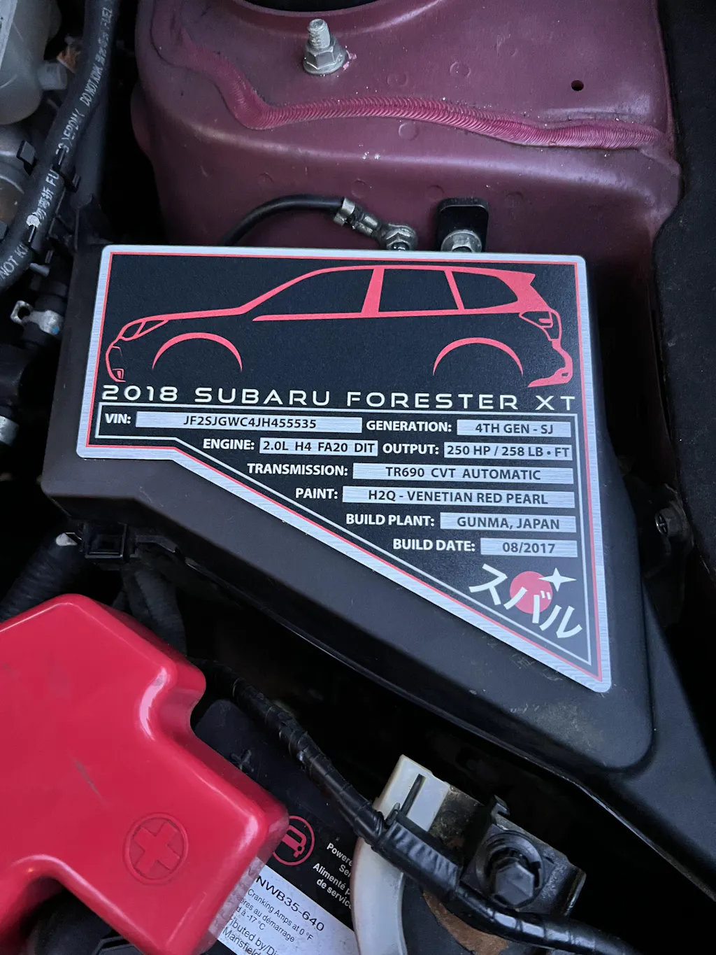 2021 SUBARU WRX Engine Bay Build Plaque – Pixel Autoworks