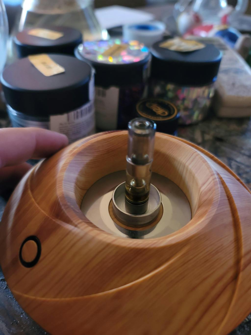 Zenco Flow - Wood Desktop Cartridge Battery | Planet Caravan Smoke Shop