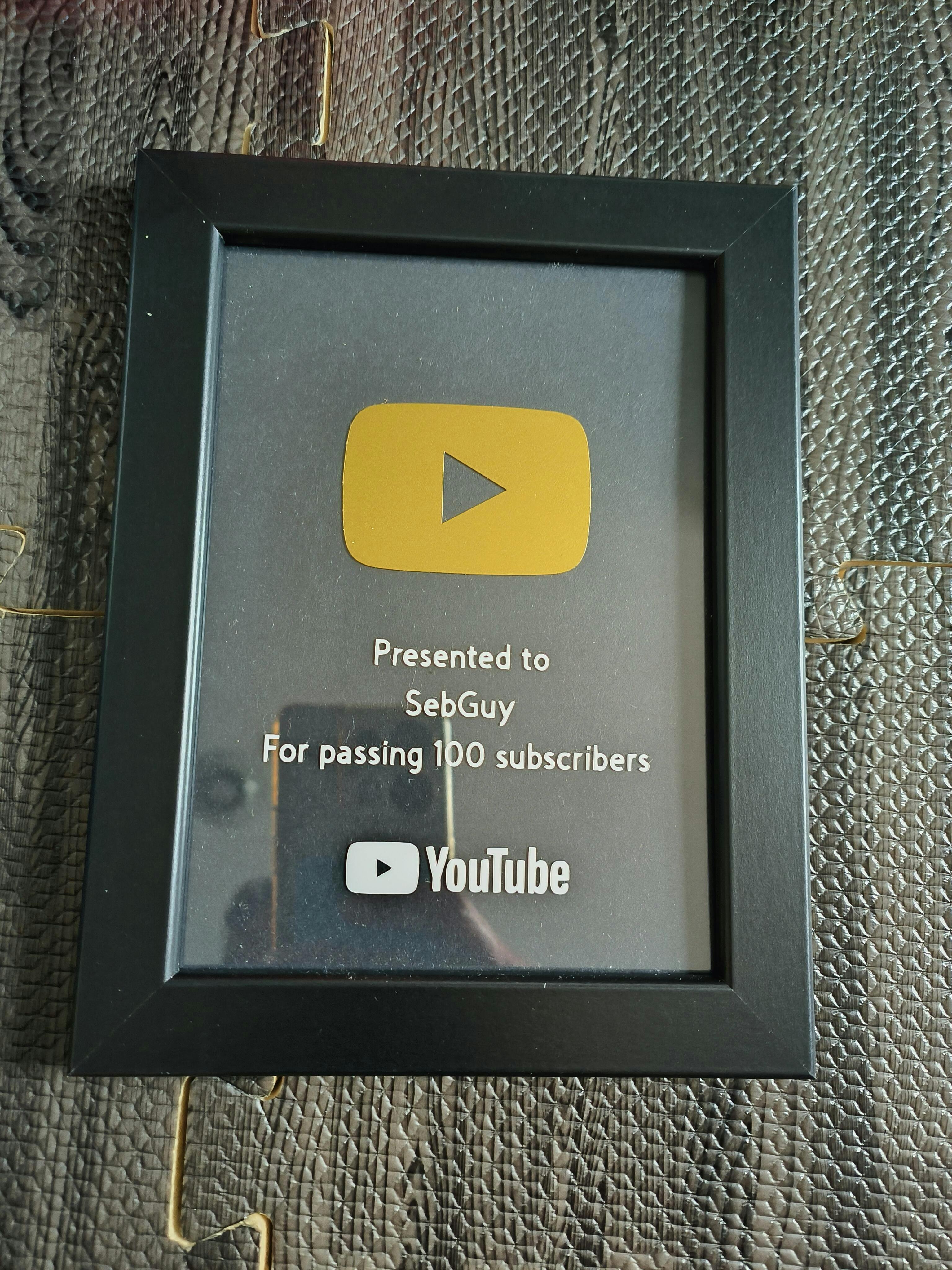 YouTube Play Button Frame – Plaque To Reality
