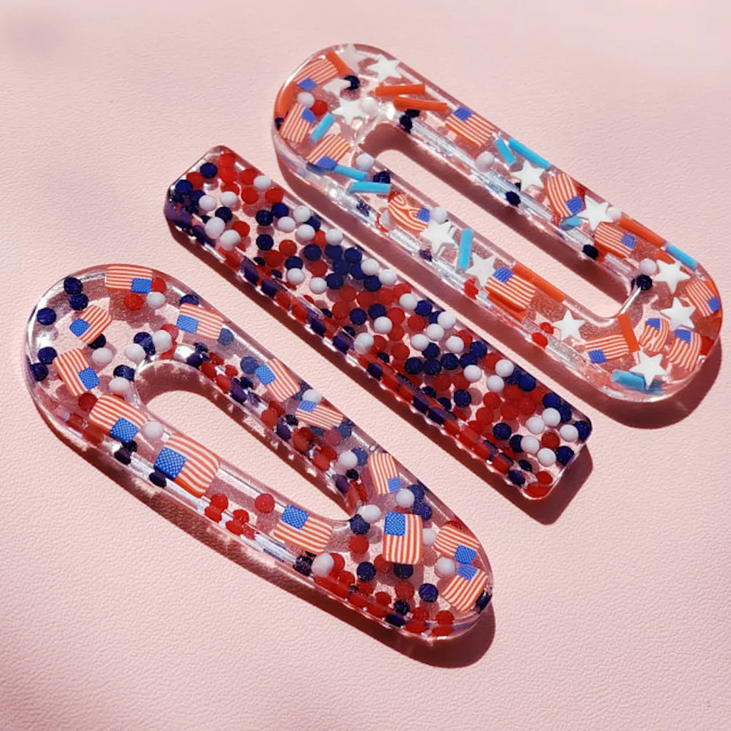 American Flags 4th Of July Flag Fimo Slices Fake Sprinkles 20/10/5mm ...